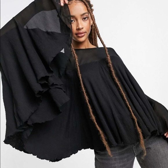 Free People | Tops | Free People On The Weekend Blouse Top Drapey ...
